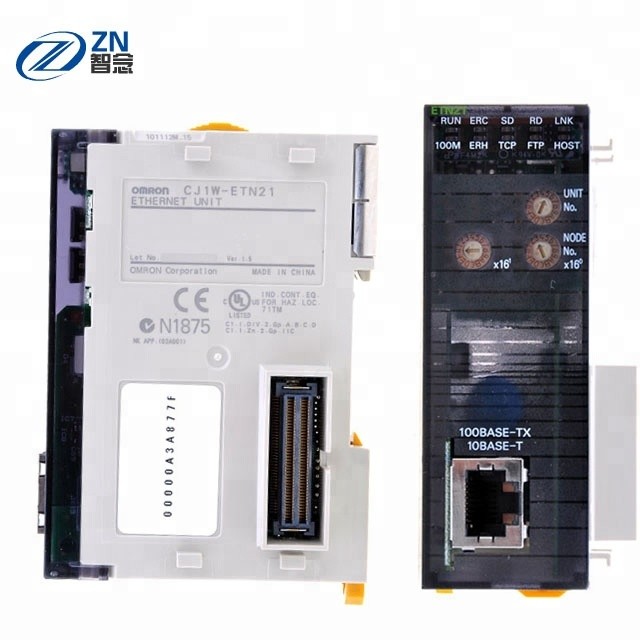 Ethernet Omron PLC CJ1W-ETN21 100BASE-TX Model Programmable Logic ...
